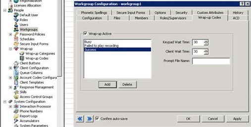 Interaction Dialer Manager Help Configure Wrap Up Mapping For Scripter In Interaction Connect