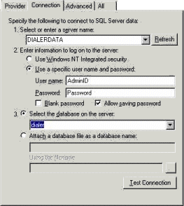 Interaction Dialer Manager Help - Create a UDL File