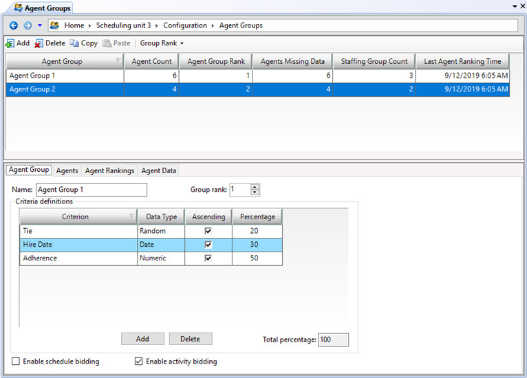 Interaction Optimizer Administration Help - Agent Groups Tab