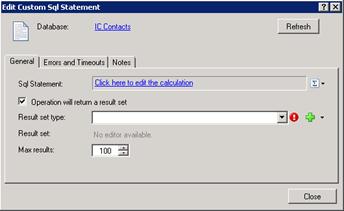 Interaction Process Automation Designer Help - Database Action – Custom SQL Statement