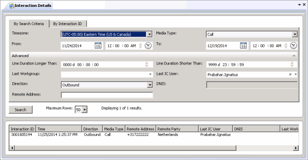 Interaction Supervisor Help - Interaction Details view