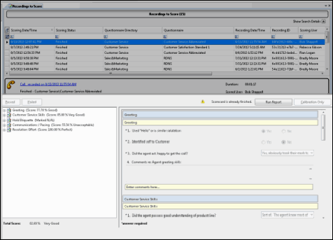 Interaction Quality Manager Help - Recordings to Score View Attributes