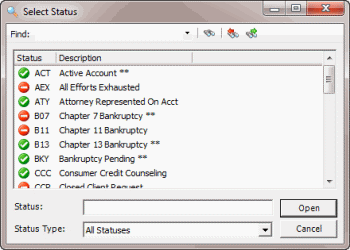 Latitude Help - Search for an Account by Status Code
