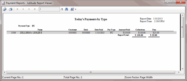 Latitude Help - Generate a Today's Payments by Type Report