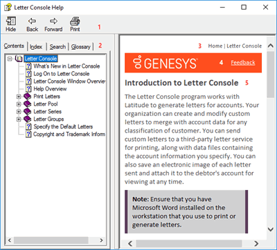 Latitude Letter Console Help - Help Overview