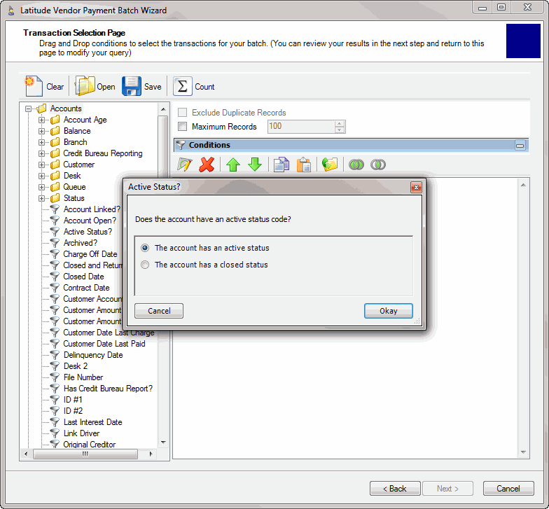 Vendor Payment Batch Wizard - Create a Filter