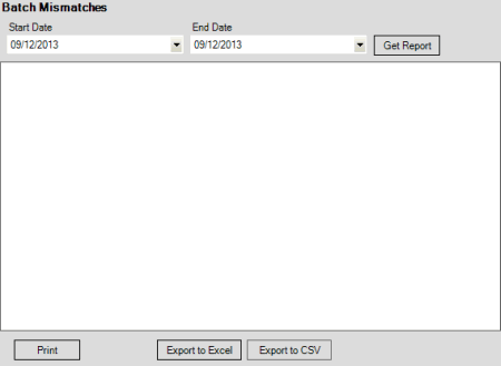 AIM Help - Generate a Batch Mismatches Report