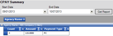 AIM Help - Generate a CPAY Summary Report