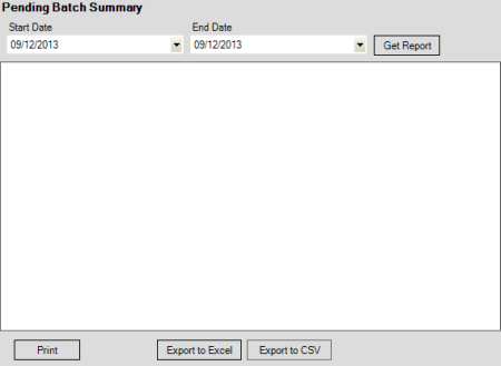 AIM Help - Generate a Pending Batch Summary Report