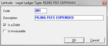 Latitude Help - Legal Ledger Type Codes