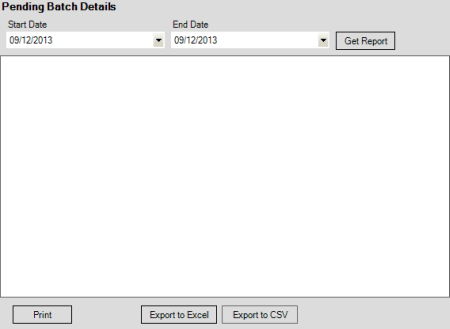 AIM Help - Generate a Pending Batch Details Report