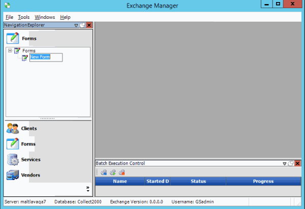Exchange Manager Help - Add a Form