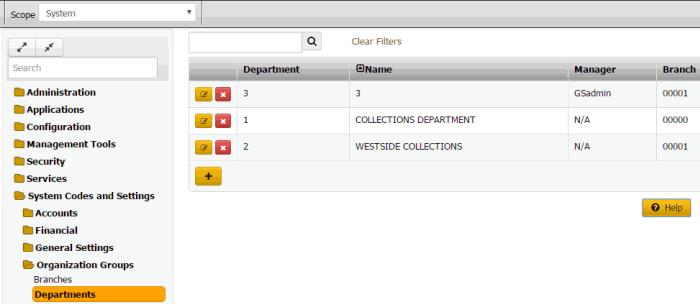 Latitude Help - Modify a Department