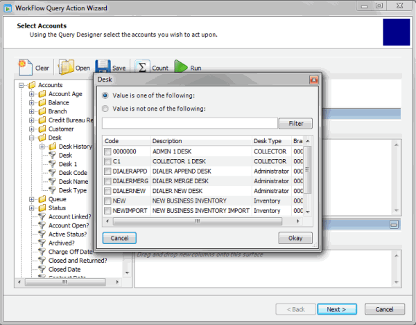 Latitude WorkFlow Designer Help - Add a Condition to a Query