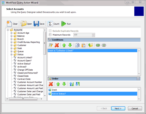 Latitude WorkFlow Designer Help - Modify the Order of a Query Column