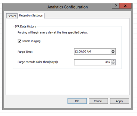 PureConnect Analytics - Analytics Configuration Settings
