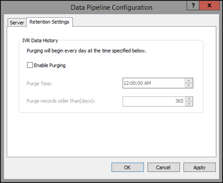 PureConnect Analytics - Data Pipeline Configuration Settings