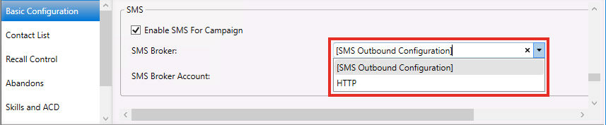 Interaction Dialer Manager Help - SMS Settings