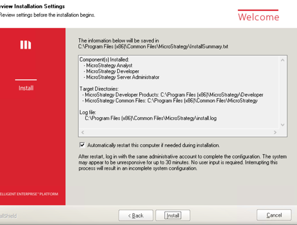 CX Insights Installation and Configuration Guide - Install MicroStrategy Developer with New ...