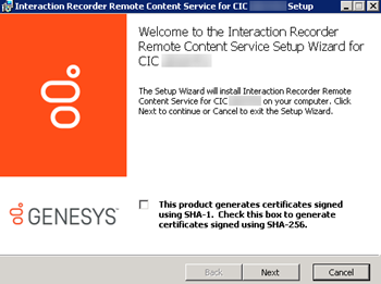 Interaction Recorder Remote Content Service Installation and Configuration Guide - Install ...