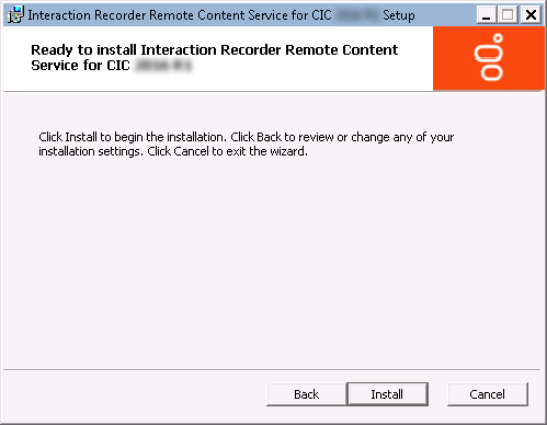 Interaction Recorder Remote Content Service Installation and Configuration Guide - Install ...