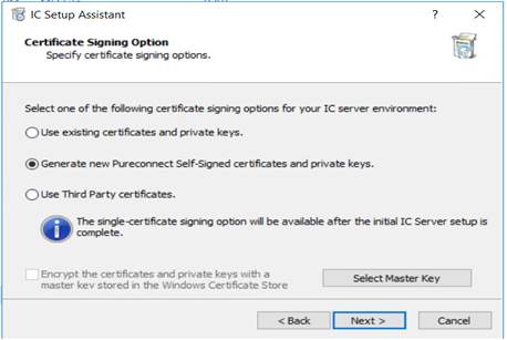 sso_sa_and_certificate_improvements - First Run of IC Setup Assistant