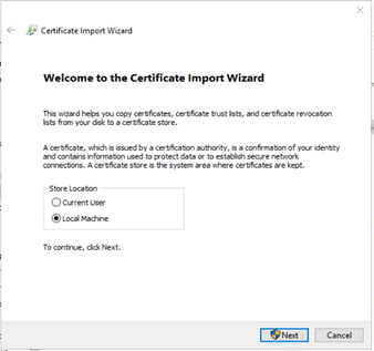 sso_sa_and_certificate_improvements - Importing the Off Host Server Signed Certificate and Root ...
