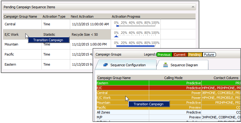 Interaction Dialer Manager Help - Transition Campaign
