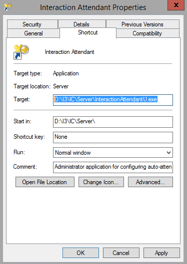 Interaction Attendant Help - Modifying shortcuts