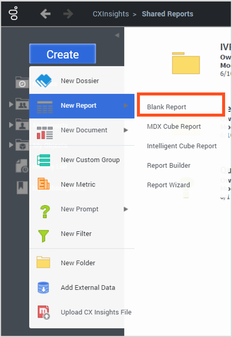 Pureconnect Cx Insights Help Create A Report From Scratch