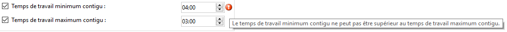 Interaction Optimizer Help - Présentation de la validation des périodes de travail