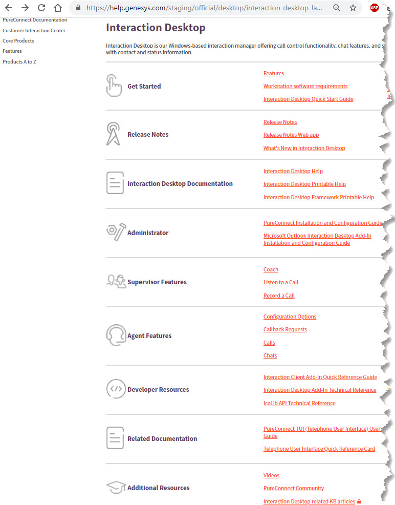 PureConnect Release Notes - 2019 R1 Documentation Library Enhancements