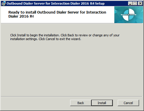 Interaction Dialer Installation and Configuration - Install Outbound Dialer Server