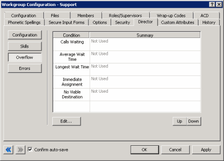 Interaction Director - Configure Workgroup Overflow