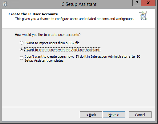 PureConnect Installation and Configuration Guide - Create CIC user accounts
