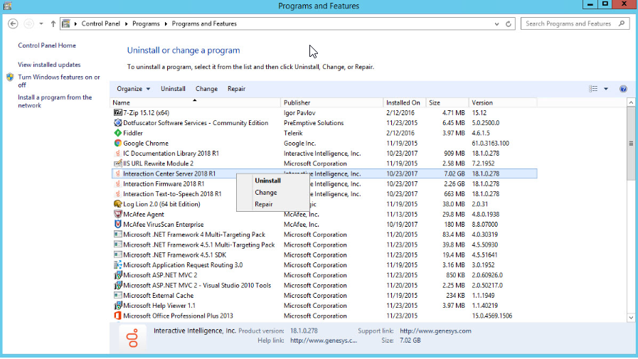 Pureconnect Installation And Configuration Guide Uninstall Cic