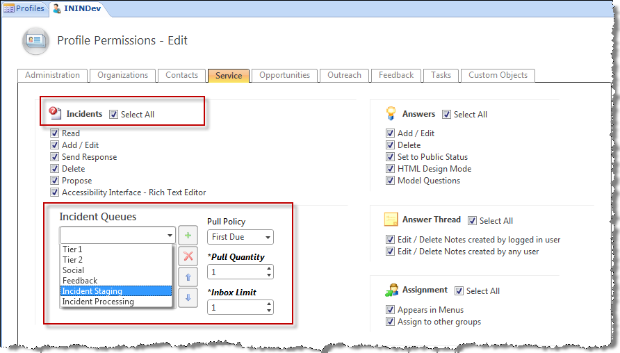 PureConnect Integration to Oracle Service Cloud Installation and Configuration Guide - Assign a ...