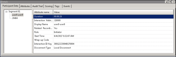 Interaction Recorder Technical Reference Details Pane