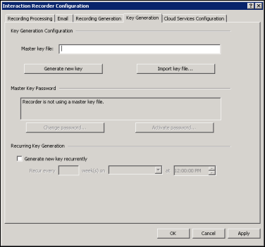 Interaction Recorder Technical Reference - Generating a Custom Master Key