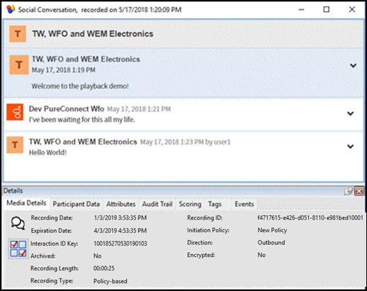 Interaction Recorder Technical Reference Playback A Social Media