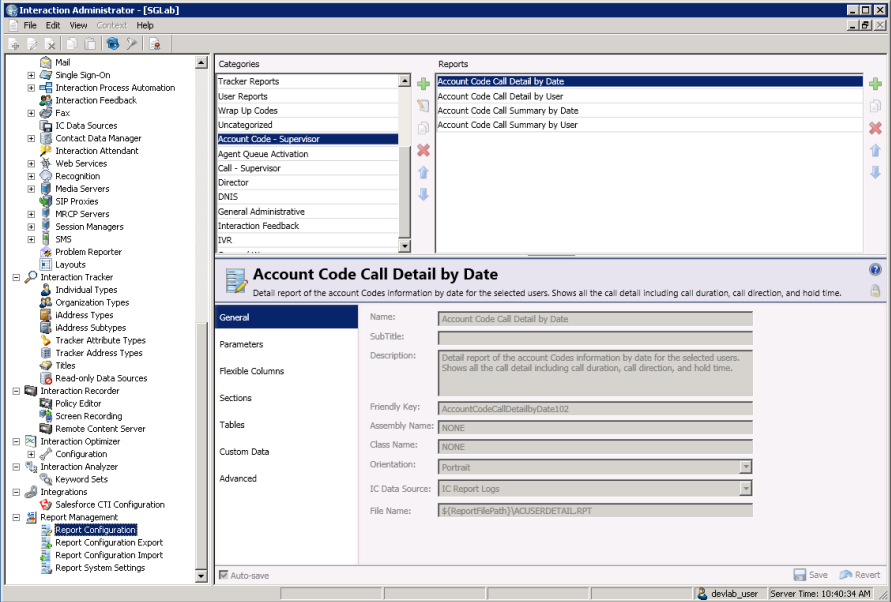 PureConnect Reporting Technical Reference - Configuring a Custom Crystal Report in Report Management