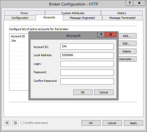 Short Message Service Technical Reference - Configure Broker Accounts