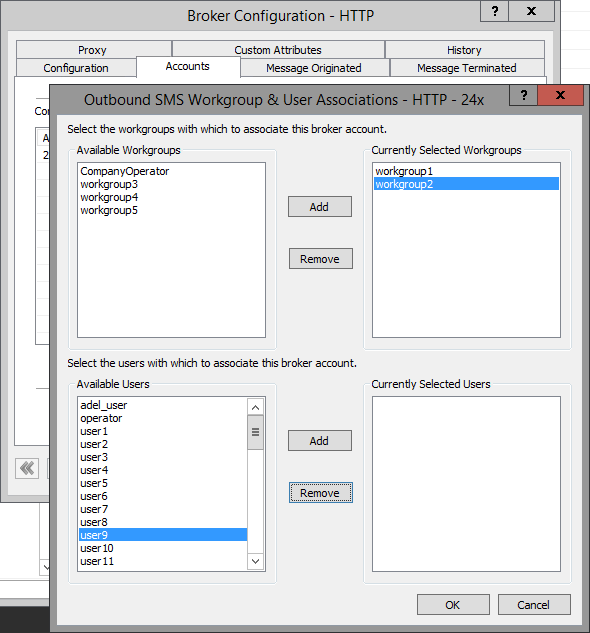 Short Message Service Technical Reference - Configure Broker Accounts