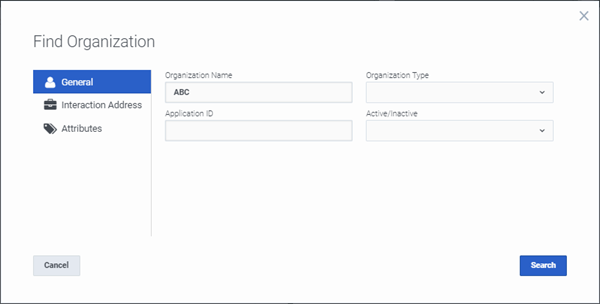 Interaction Connect Help - Find an Organization