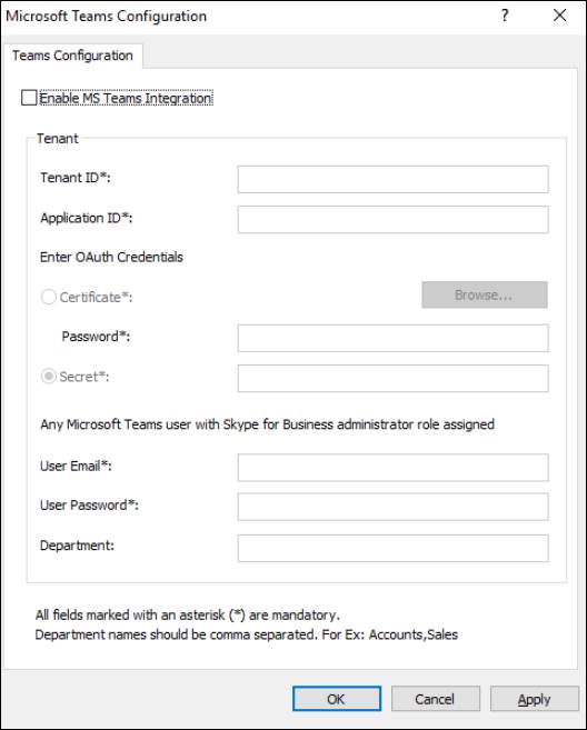 Interaction Administrator Help - Configuring MS Teams Tenant details