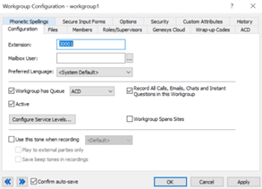 Interaction Administrator Help - Workgroup Configuration