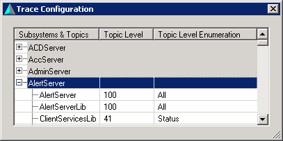 Log Viewer Help - Use CIC System Manager to set trace levels