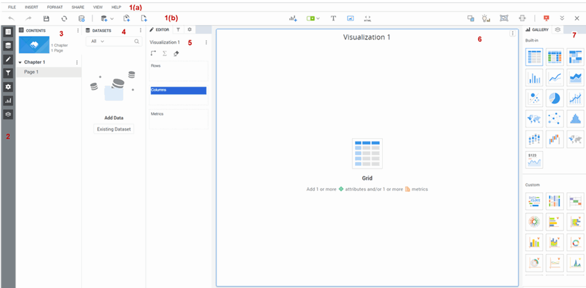 PureConnect CX Insights Help - View and Navigate Create Dashboard Interface