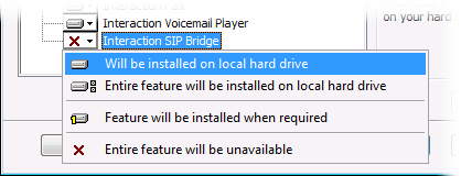 SIP Bridge Technical Reference - Install Interaction SIP Bridge through IC User Applications