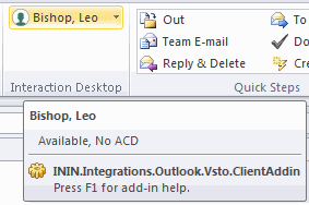 Interaction Desktop Help - View User Status in Outlook